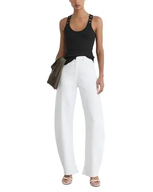 REISS Bella Round Neck Ribbed Vest