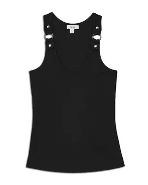 REISS Bella Round Neck Ribbed Vest