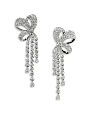 Nadri Crystal Ribbon Chandelier Earrings - Rhodium