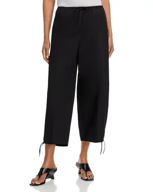 TOTEME Drawstring Cotton Trousers - Black
