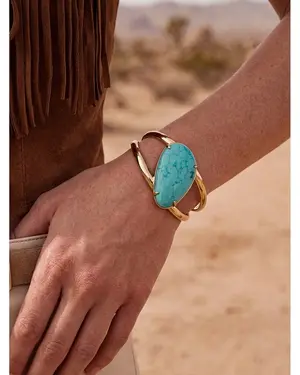 Ettika Desert Tide Stone Openwork Cuff Bracelet