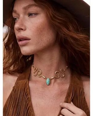 Ettika Serpentina Snake Choker Necklace - Turquoise