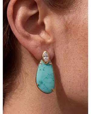 Ettika Majestic Cubic Zirconia & Stone Drop Earrings