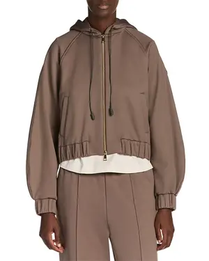 Moncler Zip Up Cardigan - Dark Beige