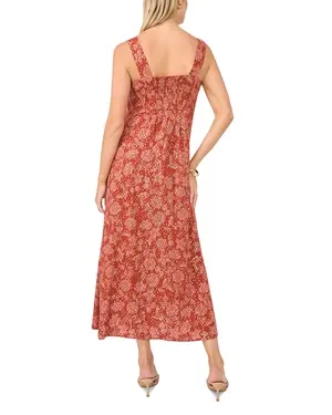 Vince Camuto Square Neck Floral Print Maxi Dress