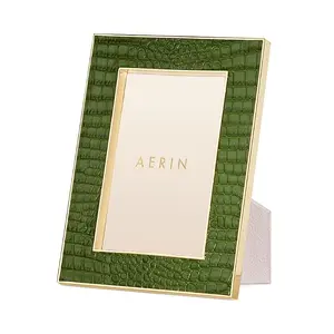 Aerin Classic Croc Leather Frame, 4 X 6 - Verde