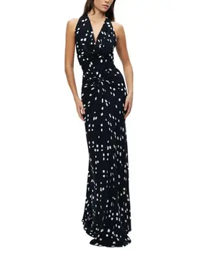 NOCTURNE Printed Halter Neck Maxi Dress
