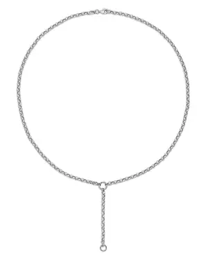Adina Reyter Sterling Rolo Link Lariat Necklace, 18 - Silver