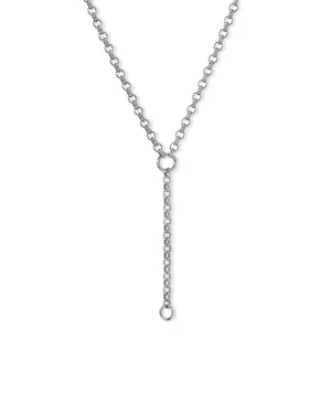 Adina Reyter Sterling Rolo Link Lariat Necklace