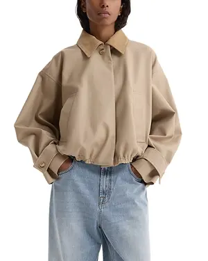 RÓHE Suede Collar Blouson Jacket - Sand