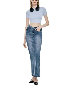 LEMIUNE 01 Denim Maxi Skirt