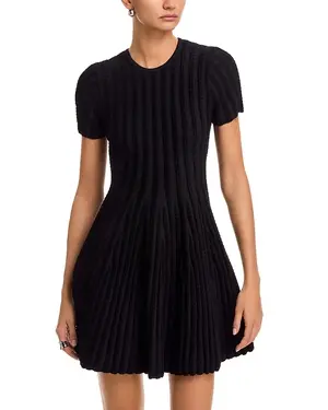 Alexander McQueen Chenille Viscose Mini Dress - Black