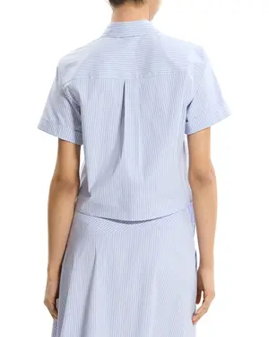 Theory Tie Front Short Sleeve Shirt