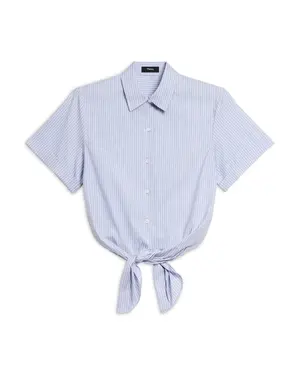 Theory Tie Front Short Sleeve Shirt