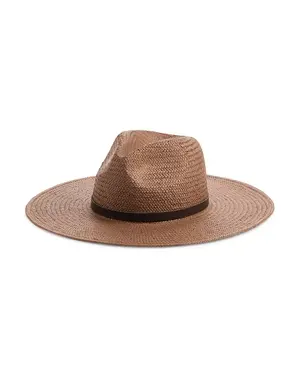 Madewell Easy Pinch Woven Straw Hat Dark Carob