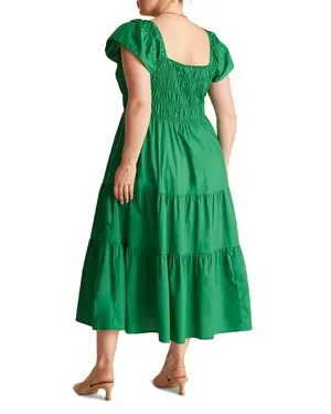 ESTELLE Alana Smocked Midi Dress - Emerald
