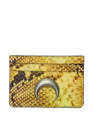 MARINE SERRE Python Leather-effect Silver Moon Logo Card Holder