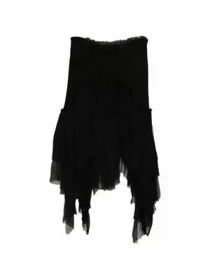 ANN DEMEULEMEESTER Layered Crinkled Sheer Skirt