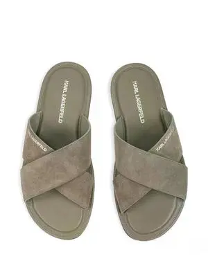 Karl Lagerfeld Criss-cross Suede Slides