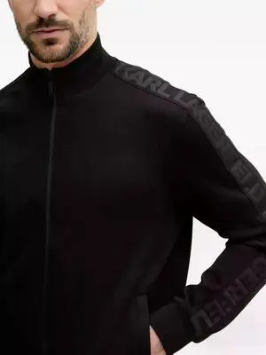 Karl Lagerfeld Logo-tape Zip-up Sweatshirt