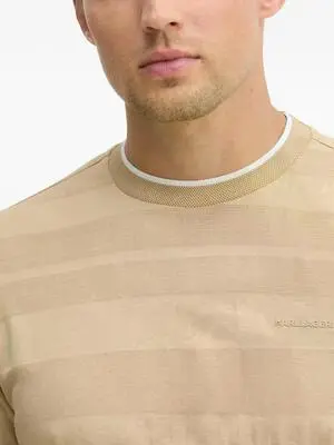 Karl Lagerfeld Textured-stripe Logo-lettering T-shirt