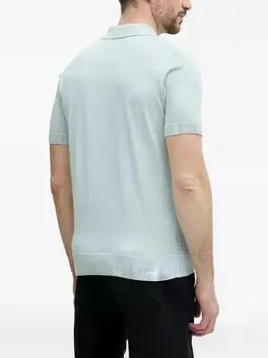 Karl Lagerfeld Monogram-jacquard Quarter-zip Polo Shirt