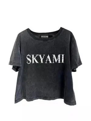 77 STUDIOS Skyami Rhinestone Embellished T-shirt - Black
