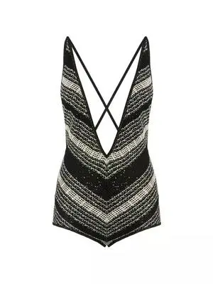 Missoni Missoni Zigzag Sequin-Embellished Swimsuit Black
