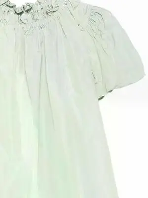 Avn Paloma Ruffled-neck Puff-sleeve Mini Dress