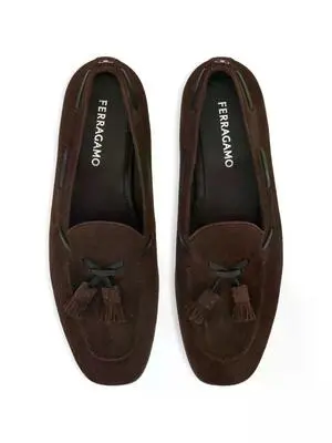 FERRAGAMO Kid Suede Tassel Loafers
