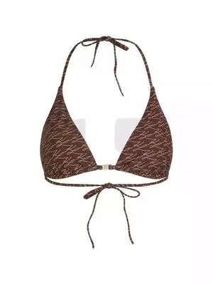Karl Lagerfeld Karl Lagerfeld Monogram Triangle Bikini Top Brown