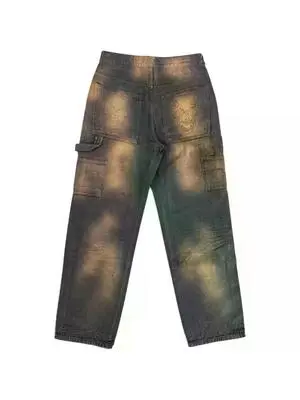 THUG CLUB Tc Two Tone Washed-effect Trousers