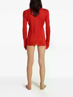ROT Ribbed Silk Henley Sweater