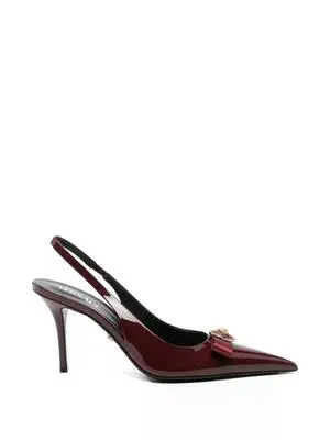 Versace Patent Leather Ribbon Slingback Pumps - Red