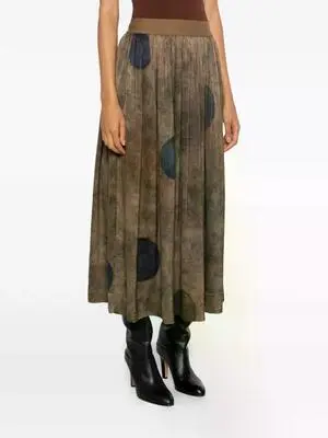 UMA WANG Polka-dot Pleated Midi Skirt
