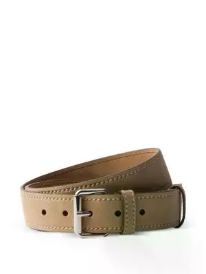 Prada Nubuck Leather Belt With Metal Buckle - Neutrals