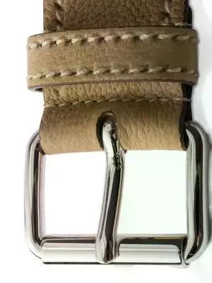 Prada Nubuck Leather Belt With Metal Buckle