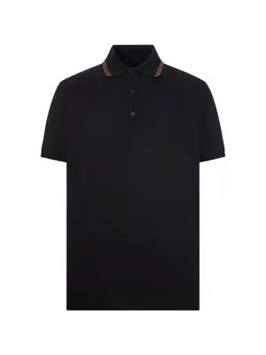 Gucci Web-stripe Polo Shirt - Black