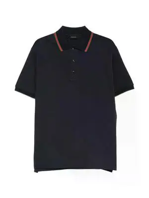 Gucci Web-stripe Piqué Polo Shirt - Blue