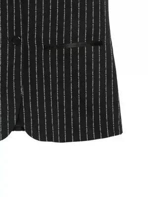 Karl Lagerfeld Logo Pinstripe Tailored Sleeveless Blazer