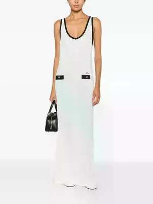 Karl Lagerfeld Logo-embroidered Contrast-trim Maxi Dress