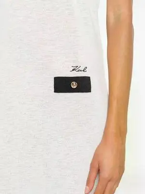 Karl Lagerfeld Logo-embroidered Contrast-trim Maxi Dress
