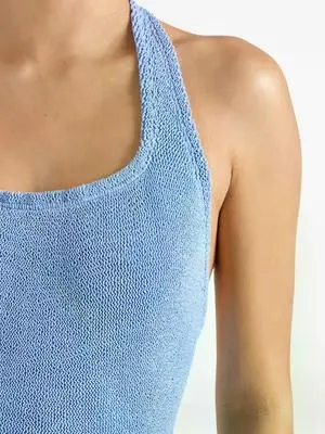 Hunza G Sandy Crinkle-effect Halterneck Swimsuit