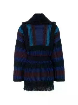 ALANUI X SUICOKE Fringe-trimmed Striped Cardigan - Blue