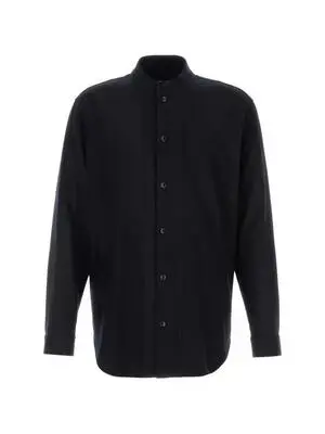 Emporio Armani Band-collar Wool Shirt