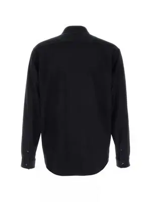 Emporio Armani Band-collar Wool Shirt