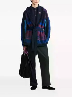 Emporio Armani Pleated Wool Trousers - Blue