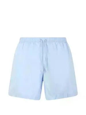 Fedeli Elasticated Swim Shorts With Logo Patch - Blue