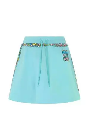 Moschino Graphic Print Drawstring Mini Skirt - Blue