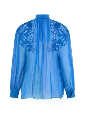 Alberta Ferretti Lace-panel Bow Blouse